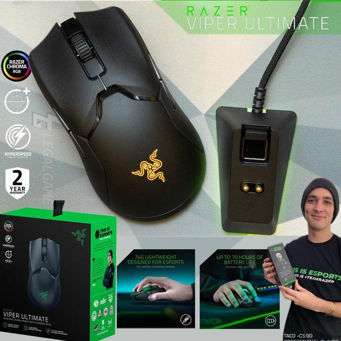 Jual CO Razer Viper Ultimate - Hyperspeed Lightest Wireless Gaming ...