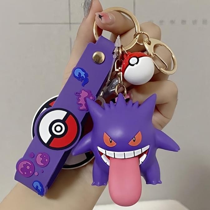 Jual promo nintendo pokemon keychain with strap & pokeball - gengar ...