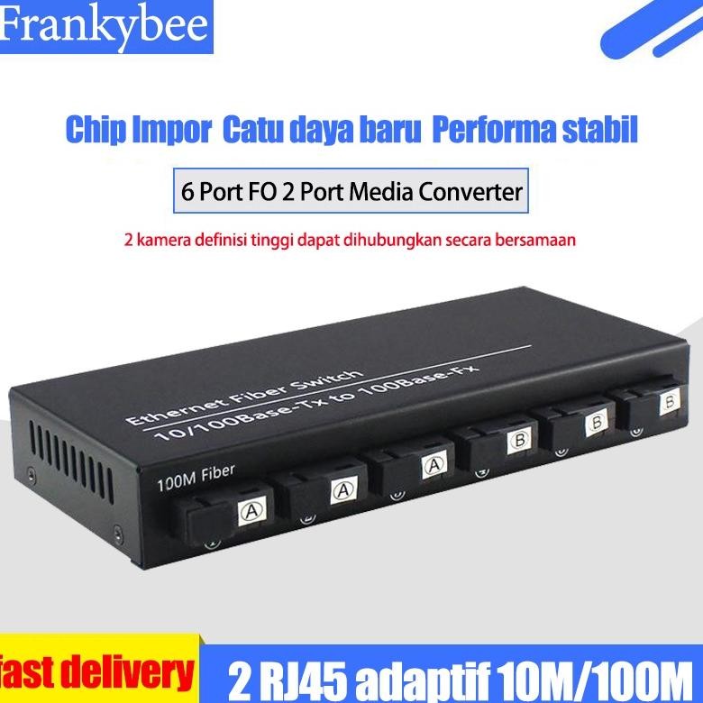 Jual Media Converter 10/100M 6 Port Fo 2 Port Lan Ethernet Fiber Switch ...