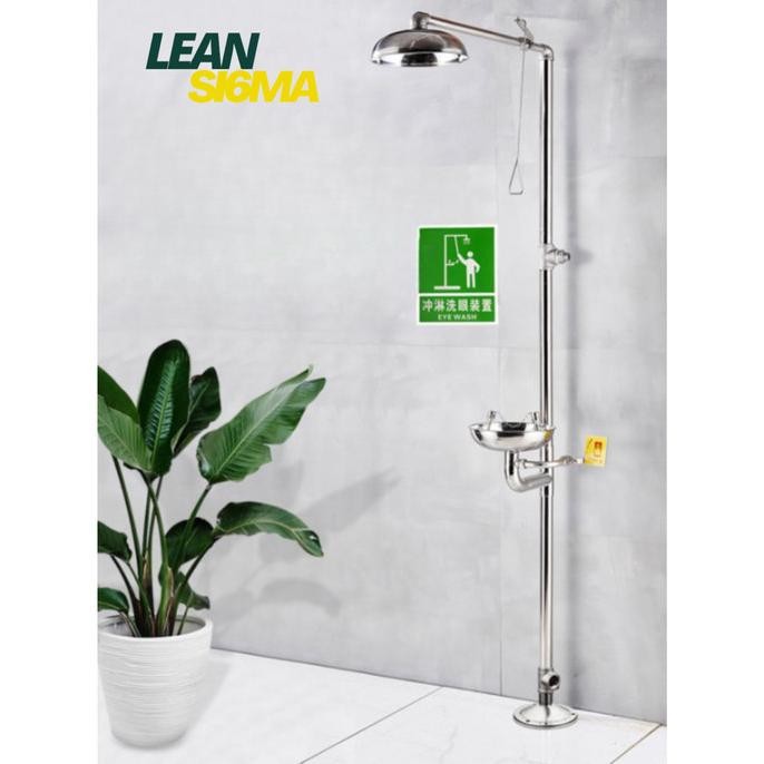 Jual Safety Emergency Shower Eyewash / Eye Wash Shower Stainless Steel ...
