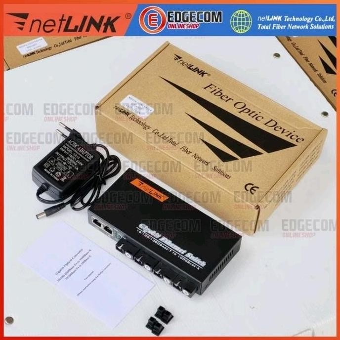 Jual Media Konverter Gigabit 2 FO 4 FO 2 LAN 4 LAN HTB GS-03 10/100/1000M Fiber Optic FO SC ...