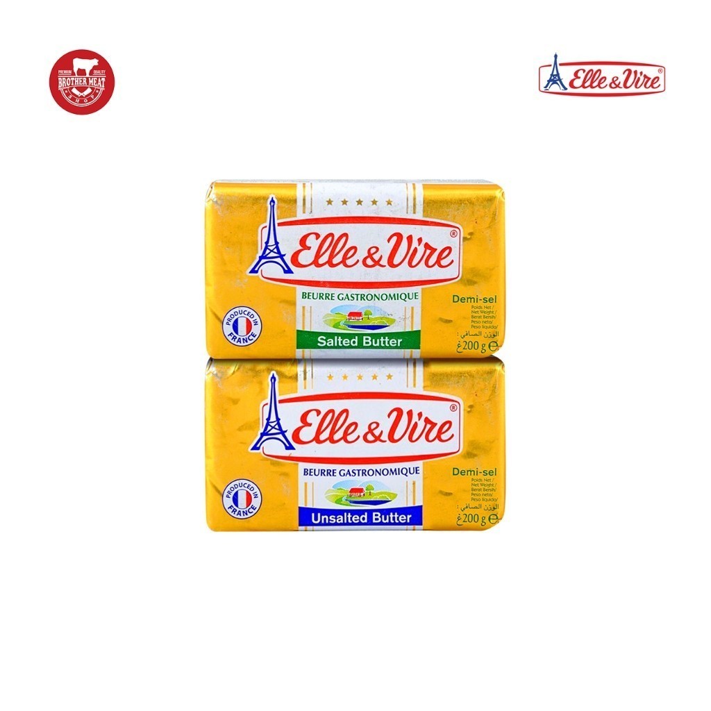 Jual Elle & Vire Butter Packets Salted / Unsalted 200gr ...