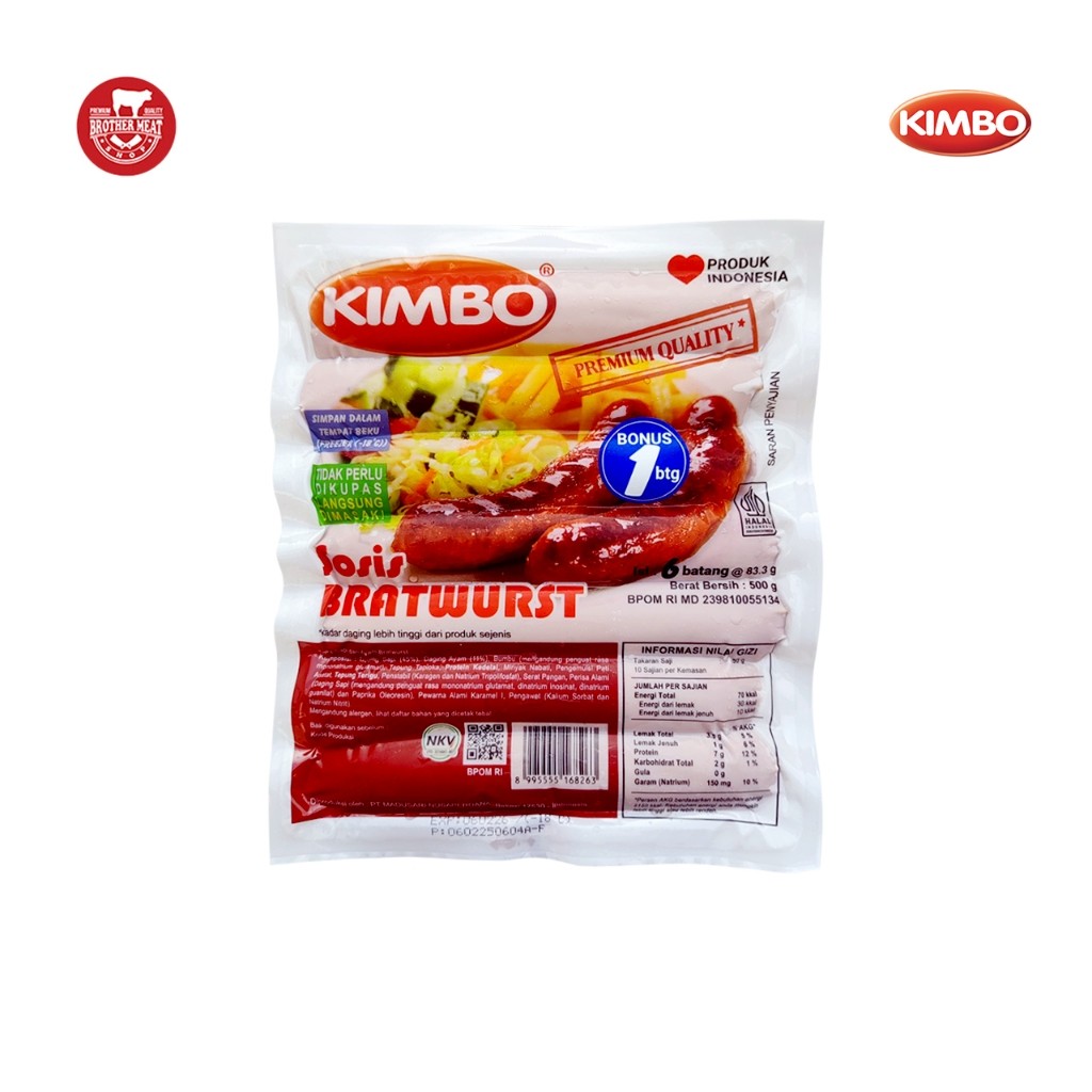 Jual Kimbo Sosis Bratwurst Jumbo 500gr - Brothermeatshop | Shopee Indonesia