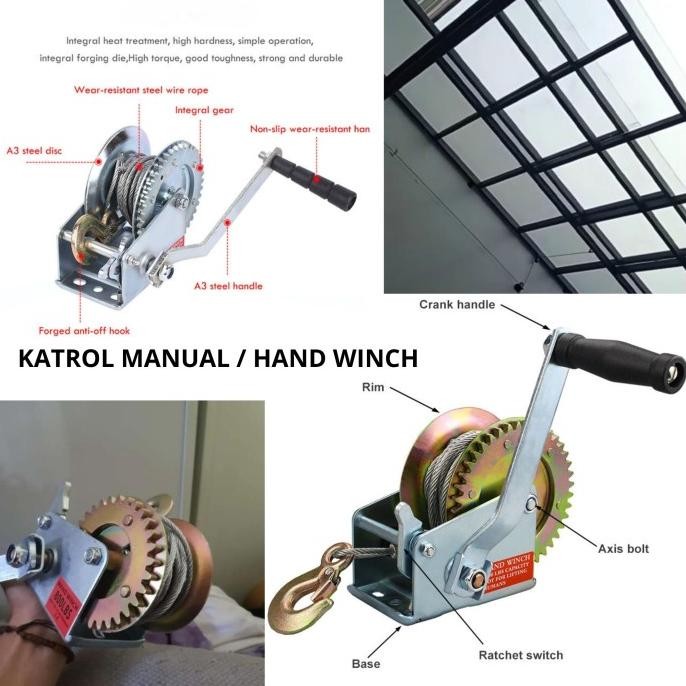 Jual Alat Katrol Gear Steel Kanopi Sleding Dua Arah Tarik & Ulur + Tali ...