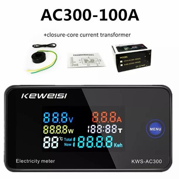 Jual HARGA DISC - AC watt meter digital 6in1 kwh KWS AC-300 100A volt ...