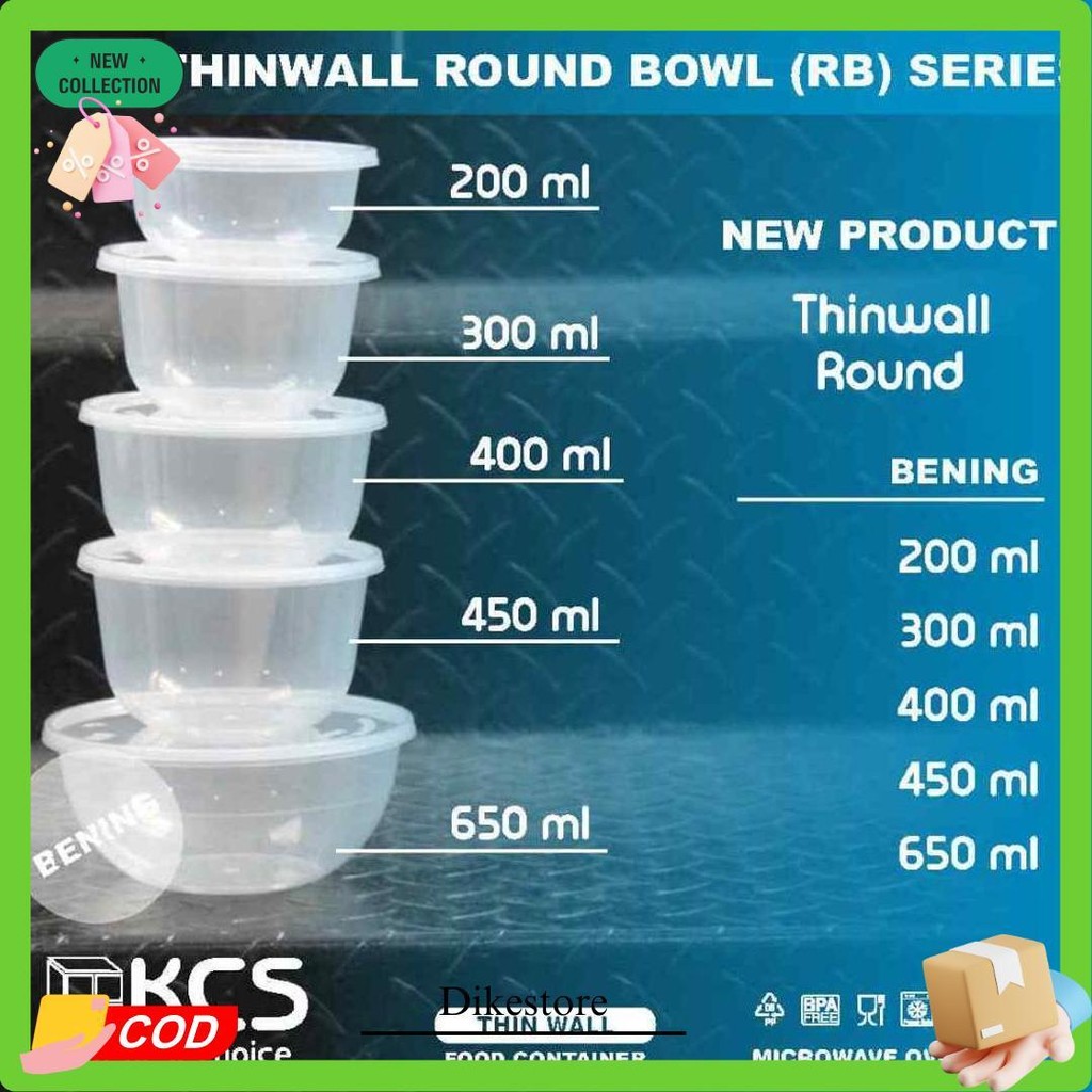 Jual Thinwall Bulat 400Ml (25) Kcs Mangkok Plastik Cup Pudding Slime ...