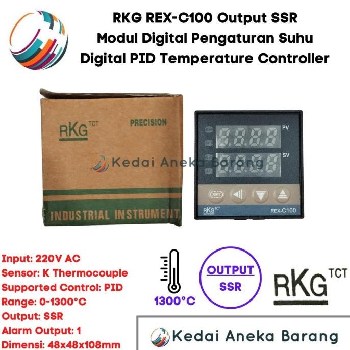 Jual Pid Rex C100 Rex-C100 Output Ssr 220V Ac 0-1300C 1300C Module Modul Digital Temperature ...