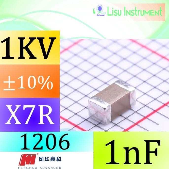 Jual Update (20) 1nF 1kV 10% X7R 1206 3216(mm) SMD MLCC Fenghua ...