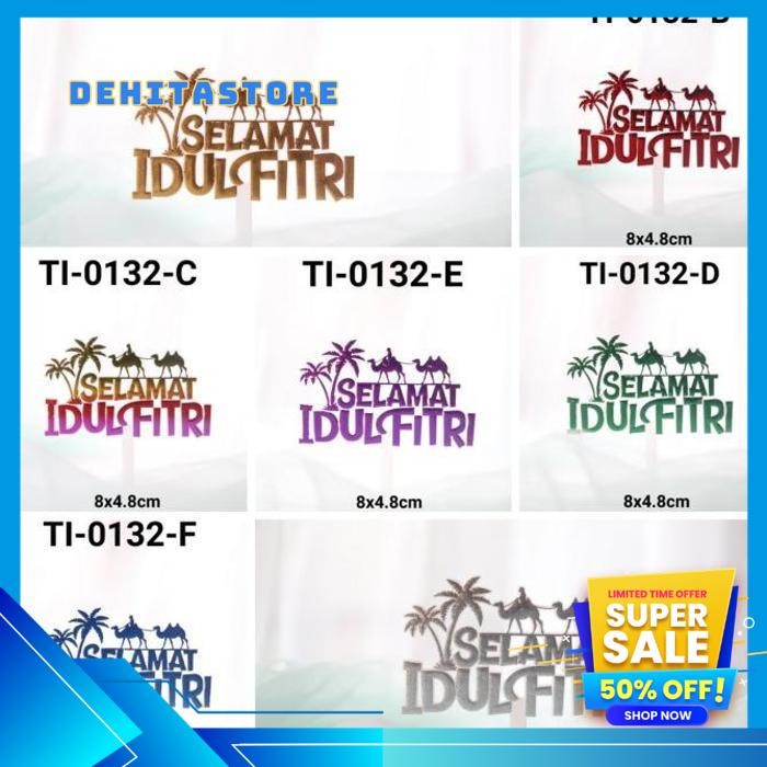 Jual GR-TI-0132 CAKE TOPPER TULISAN SELAMAT IDUL FITRI LEBARAN EID MUB PRODUK PILIHAN | Shopee ...
