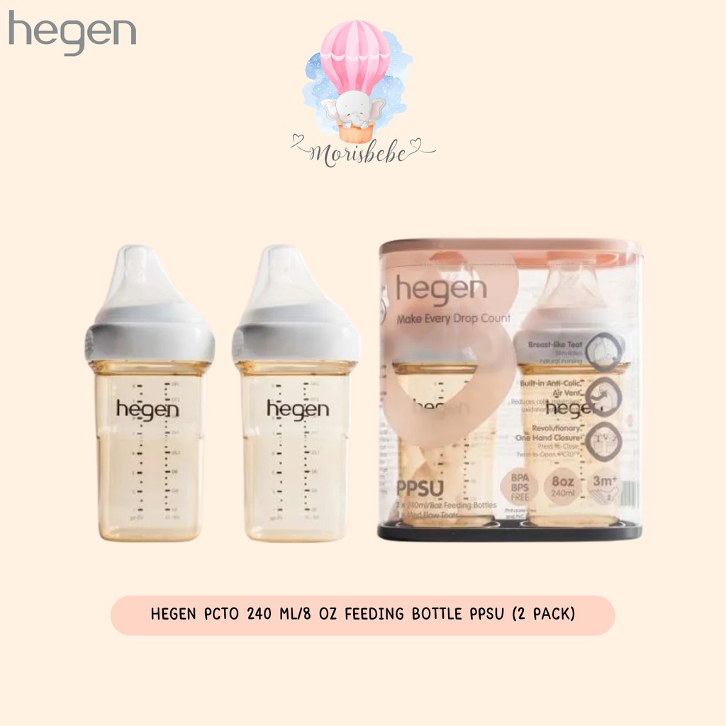 Jual HEGEN PCTO 240 ML/8 OZ FEEDING BOTTLE PPSU 2 PACK | Shopee Indonesia