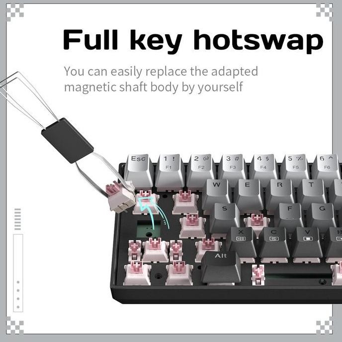 Jual ZIFRIEND&EYOOSO 68 KEYS HZ-68 MAGNETIC AXIS MECHANICAL KEYBOARD ...
