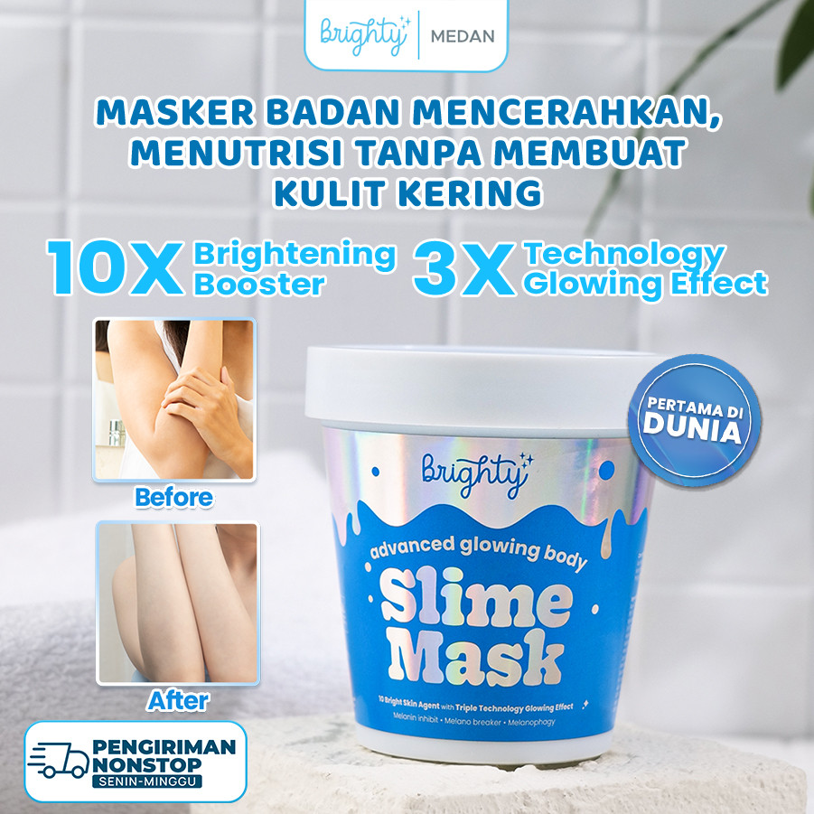Jual Brighty Advanced Glowing Body Slime Mask Masker Badan Pencerah ...