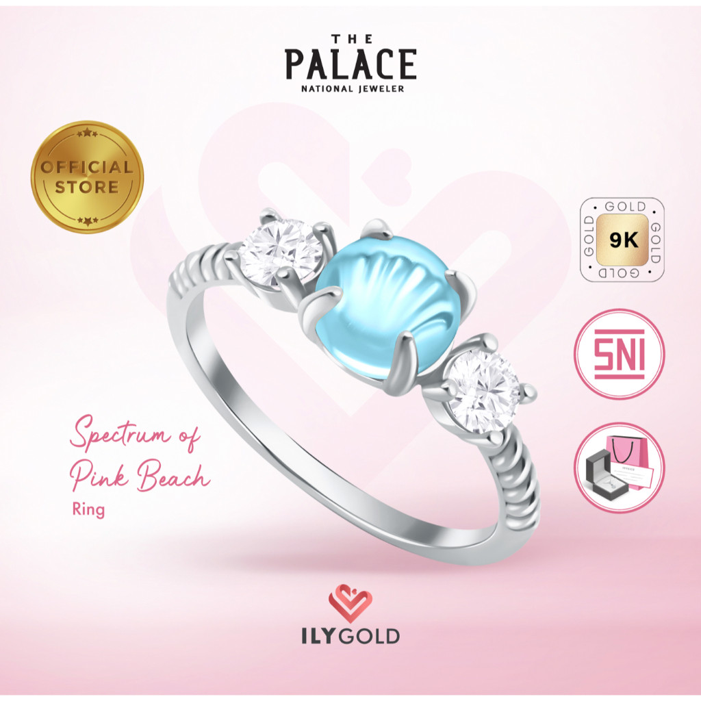 Jual ILY GOLD Spectrum of Pink Beach - Blue Ring / Cincin | Shopee ...