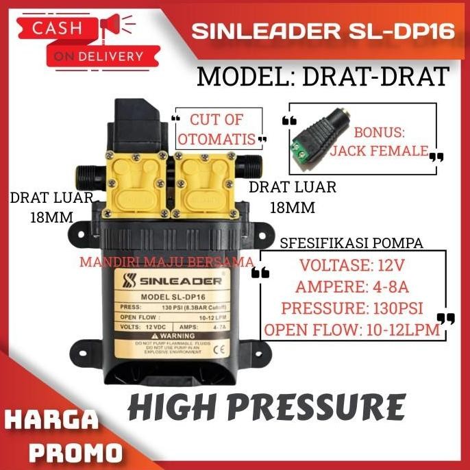 Jual Pompa Dc 12V Sinleader Dobel Pompa Steam Sprayer Misting 130Psi ...