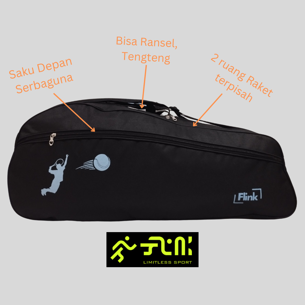 Jual Flink Tas Raket Tenis 2R Bisa 4 raket Ransel Tengteng | Shopee ...