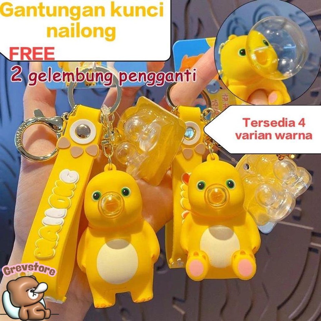 Jual Keychain Gantungan Kunci Dino Kuning Gelembung Nailong Bubble Free ...