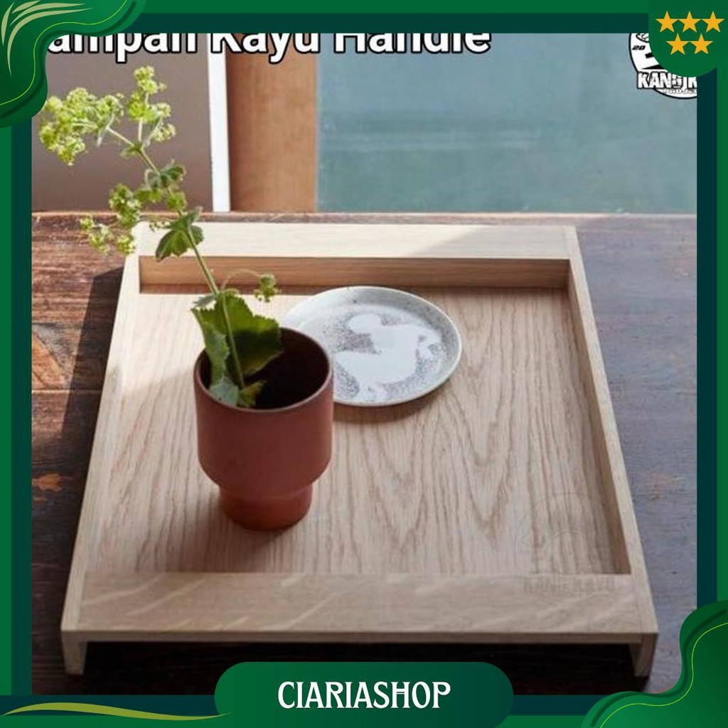 Jual Nampan Kayu Jati/Mahoni Handle 30-50X20X4Cm Wooden Tray With ...