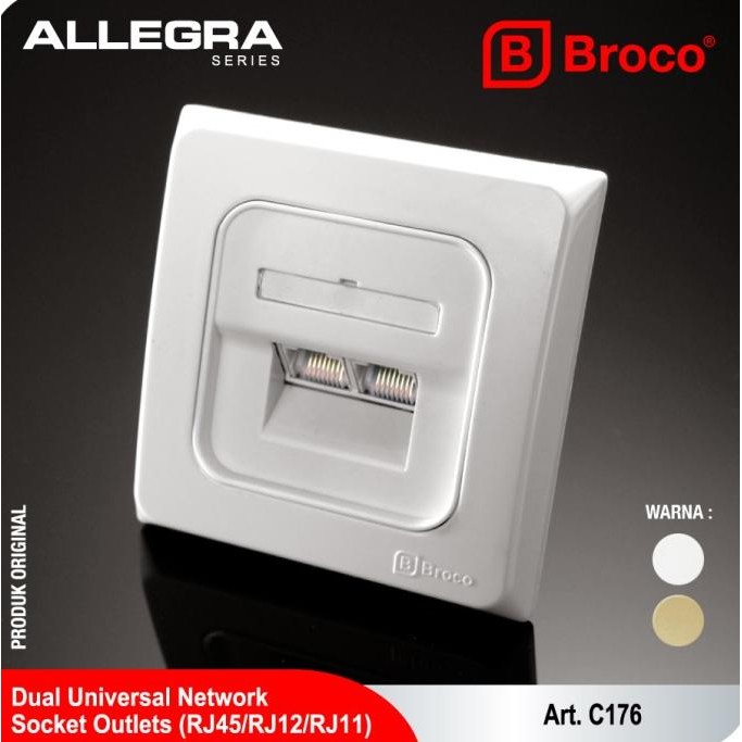 Jual Broco Stop Kontak Dual Jaringan Universal Socket Jaringan ...