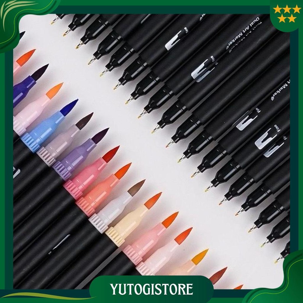 Jual Wd Spidol Warna Set 12/36/60/80/100/120 Spidol Brush Pen 2 Tips ...