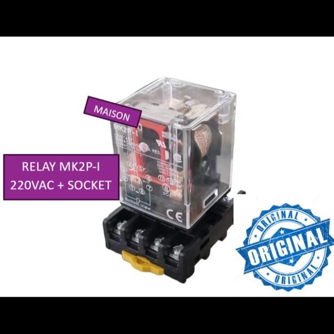 Jual Promo Set Relay MK2P-I 220VAC + socket / MK2P 220V / MK2P 220VAC 8 PIN COD | Shopee Indonesia