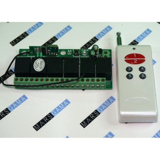 Jual Wireless Relay Remote Rf 6Ch 24V 10A 433Mhz Programable New Stok ...