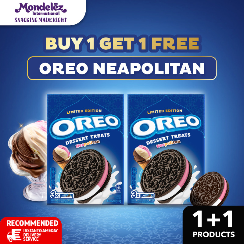 Jual [B1G1] Oreo Dessert Treats Neapolitan (3pcs x 131g) | Biskuit ...