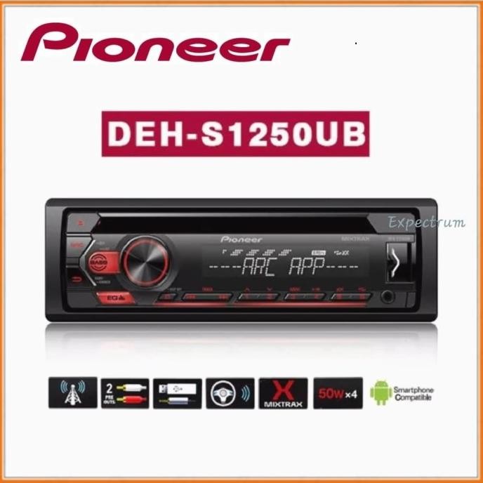 Jual Pioneer DEH-S1250UB Tape Mobil DEHS1250UB Single Din Head Unit Audio | Shopee Indonesia