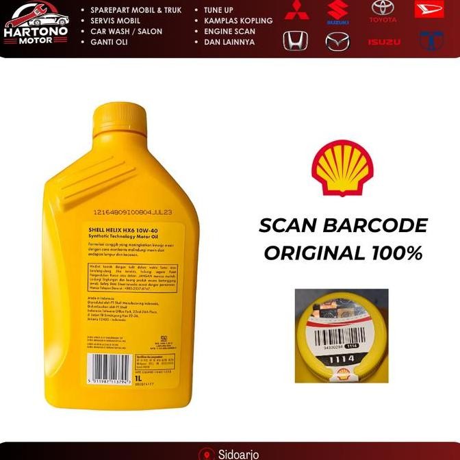 Jual Oli Mesin Shell Helix Hx6 10W-40 1Liter Original Barcode {Ready ...