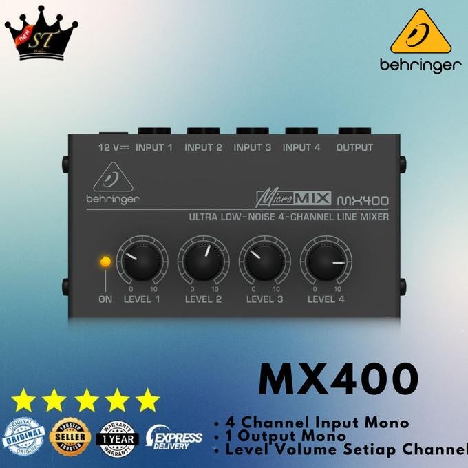 Jual Baru Behringer MX400 MX-400 MX 400 Mixer Micro Kecil 4 Channel ...
