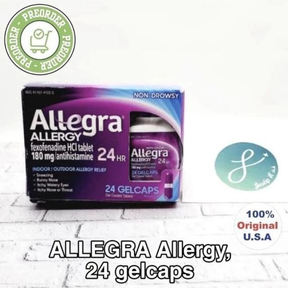 Jual ALLEGRA 24 Hour Allergy Relief, 24 Gelcaps murah | Shopee Indonesia