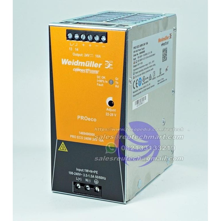 Jual Power Supply Weidmuller PRO ECO 240W 24V 10A 1469490000 | Shopee ...