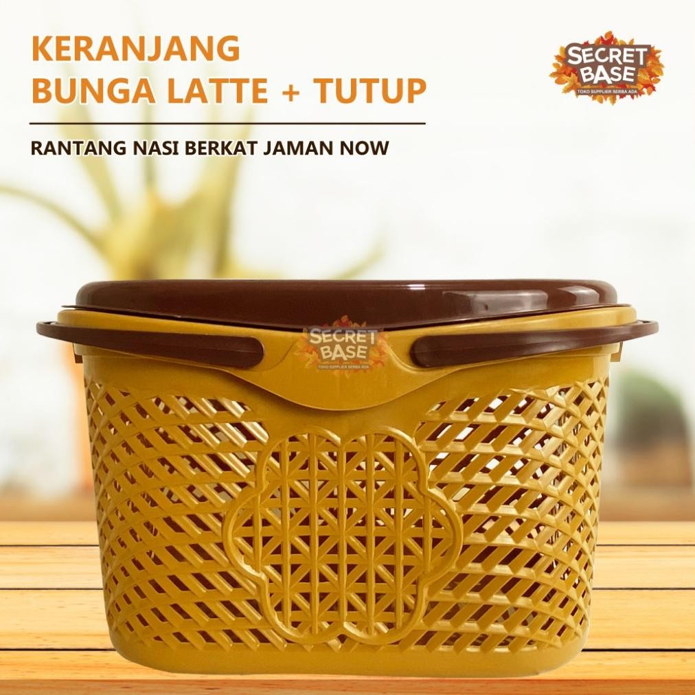 Jual Keranjang Bunga Latte + Tutup - Besek Hajatan Unik / Rantang Nasi ...