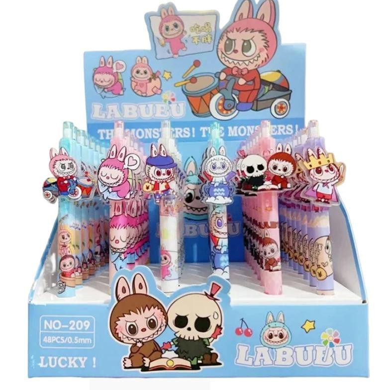 Jual Labubu Gel Pens 48Pcs Prohibit Anxiety Series Kawaii 0.5Mm Black ...