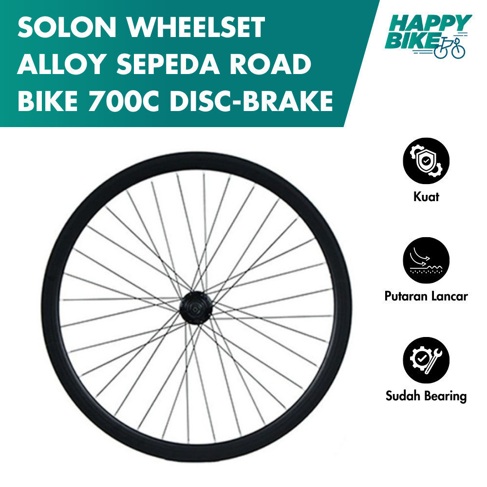 Jual HAPPY BIKE SOLON Wheelset Sepeda 700c Disc-Brake - Roadbike 32 ...
