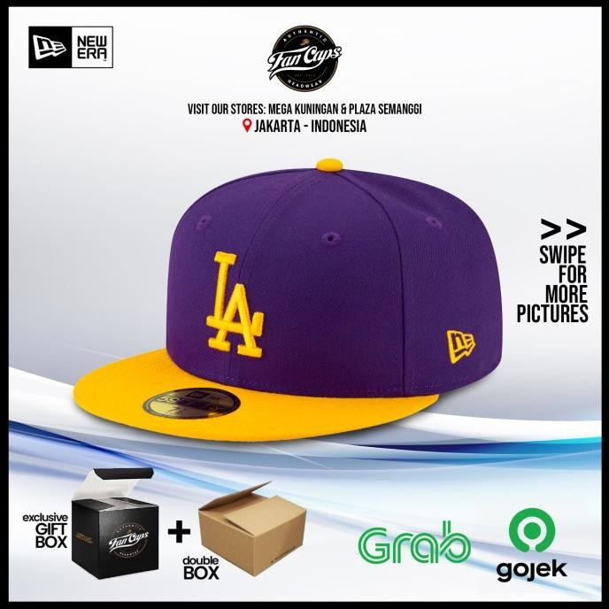 Jual [AUTHENTIC] Los Angeles Dodgers Purple and Gold 59FIFTY | Topi New ...