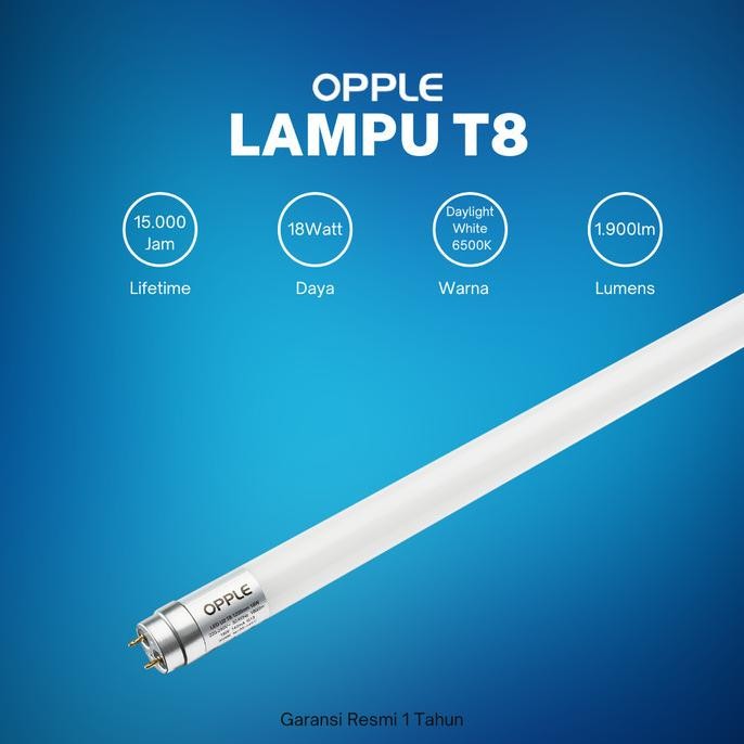 Jual WAGI OPPLE Lampu LED T8 Utility Double End 1200mm 18 Watt Putih | Shopee Indonesia