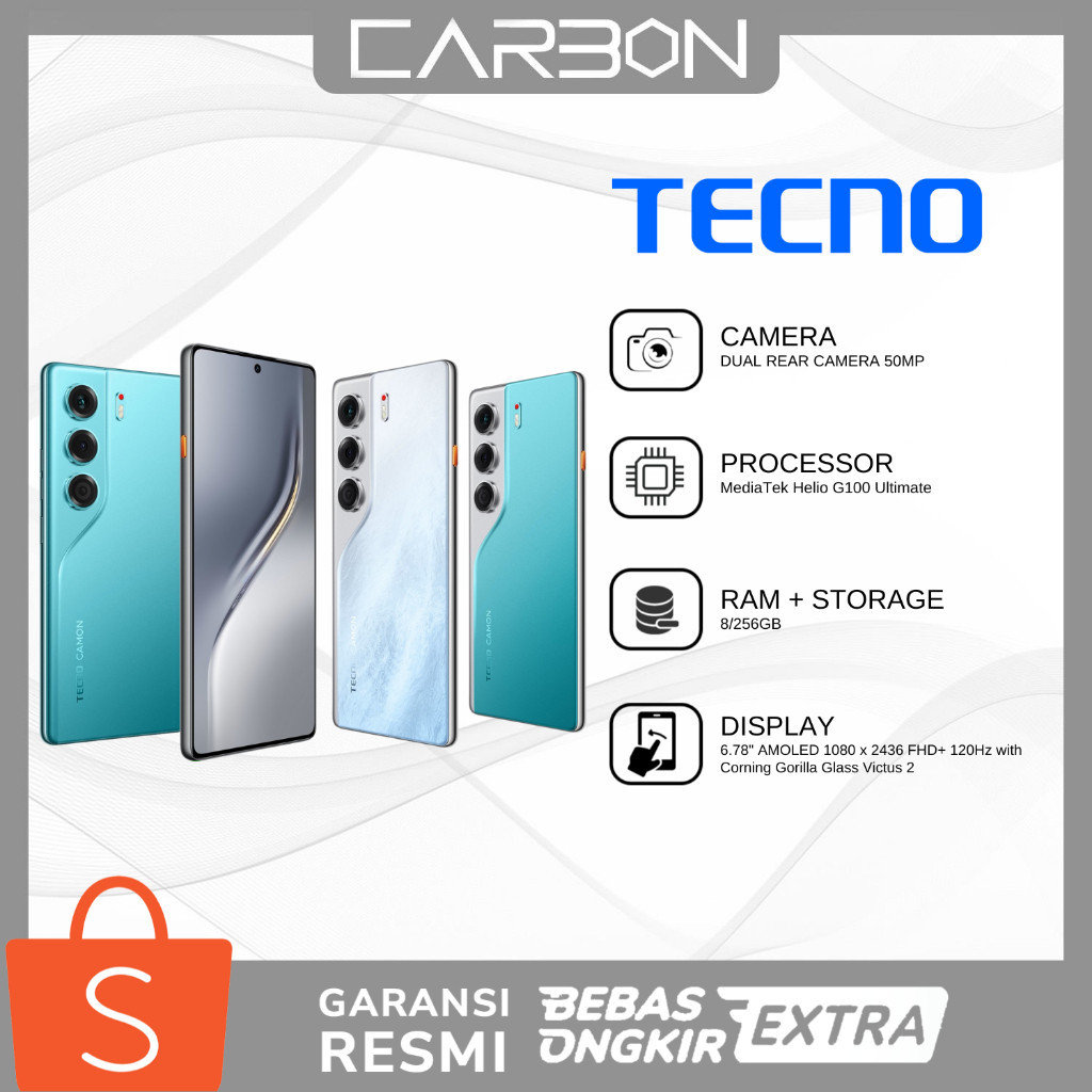 Jual TECNO CAMON 40 Pro 5G - 8+8GB*/256GB, Mediatek D7300 Ultimate, 6.78” FHD+144HZ 3D Curved ...