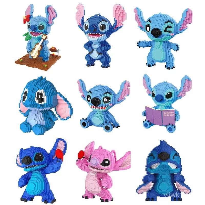 Jual Anime Stitch Building Blocks Angel Creative Guitar Holding Book ...