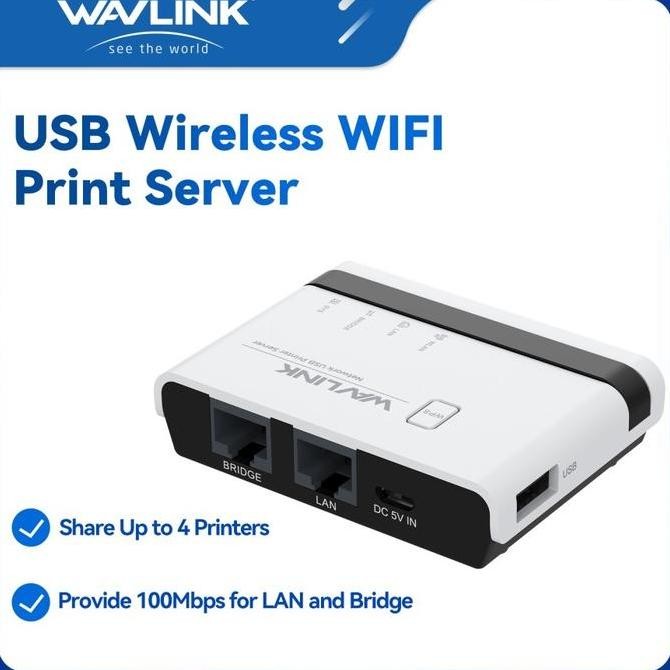 Jual NEW Print Server Wireless Wavlink Ethernet to USB Sharing Printer ...