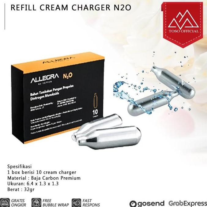 Jual Produk Baru!! Allegra N20 Charger - Refill Cream Charger N2O (10 ...