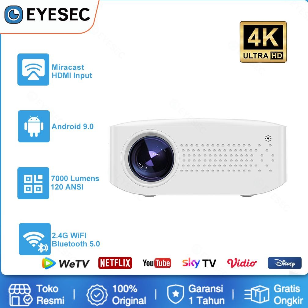 Jual Proyektor Android 4k FULL HD 7000 Lumen Android 9.0 2G RAM 16G ROM ...