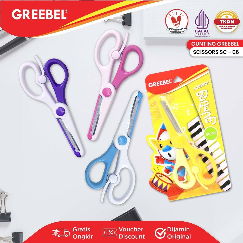 Jual GREEBEL Gunting Scissor Karakter Lucu (SC-06) / Gunting Sekolah ...