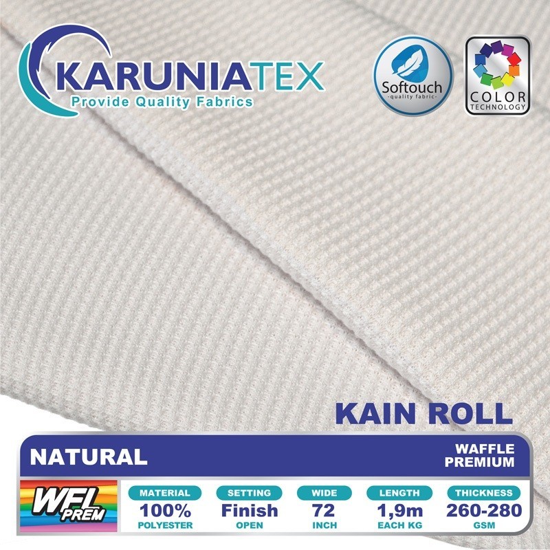 Jual Kain Waffle Premium Rollan | Natural | Karunia Textile | Shopee ...