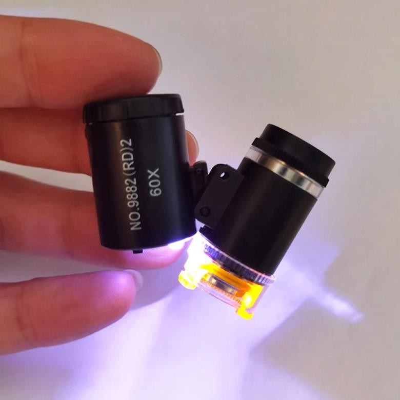 Jual 60x Lab Handheld Microscope Battery Powered Microscope With LED ...