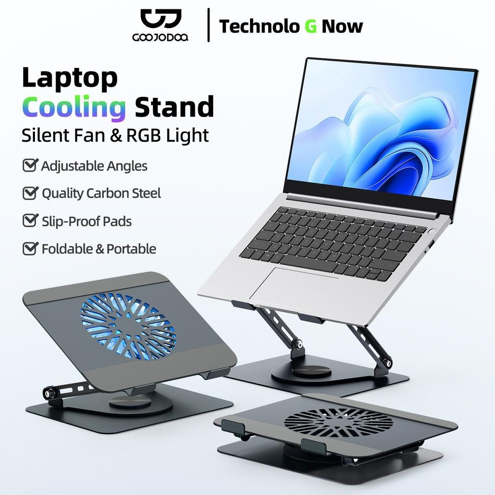 Jual Goojodoq Laptop Cooling Stand Hollow Foldable Design Removable ...