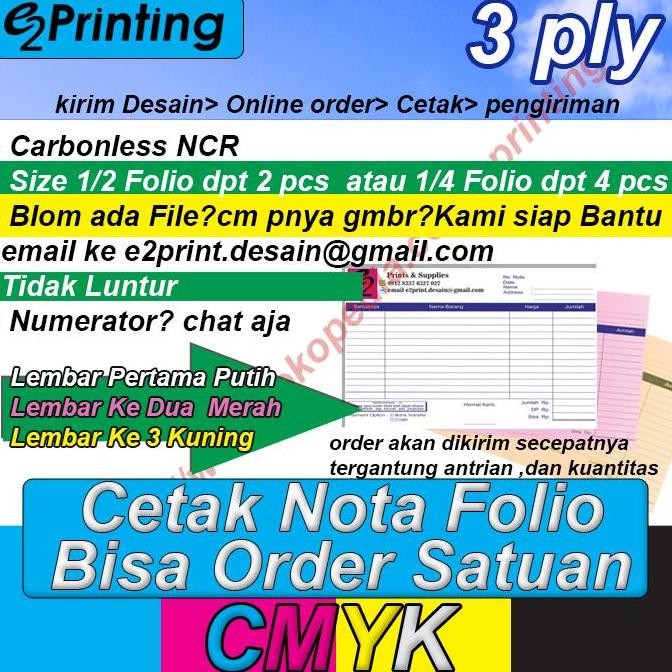 Jual Cetak Nota bon Full Warna 3ply bisa order satuan | Shopee Indonesia