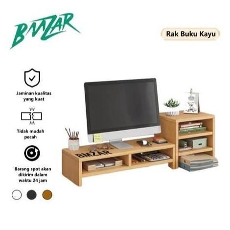 Jual Stand Monitor Kayu Meja Monitor Rak Monitor Desktop Dudukan ...