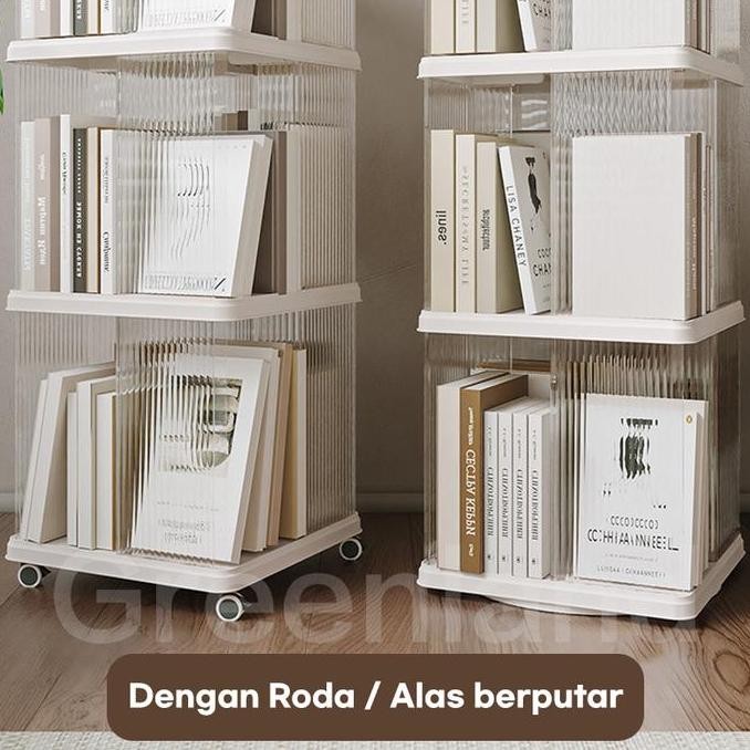 Jual Greenland Rak Susun Rak Buku Putar Putar 360 Derajat Rak ...