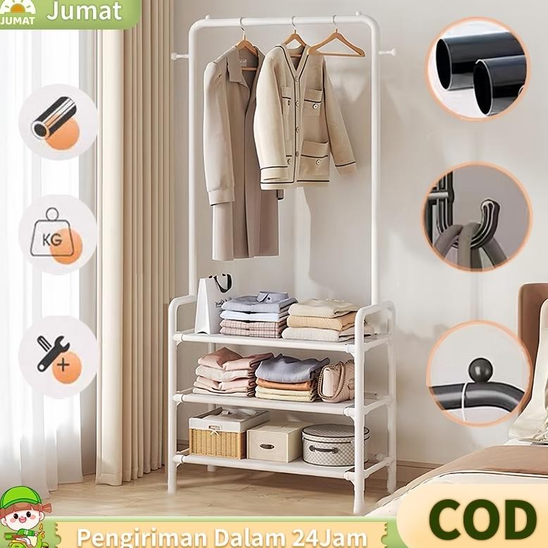 Jual Rak Gantungan Baju Stand Hanger Multifungsi Rak Sepatu Rak ...