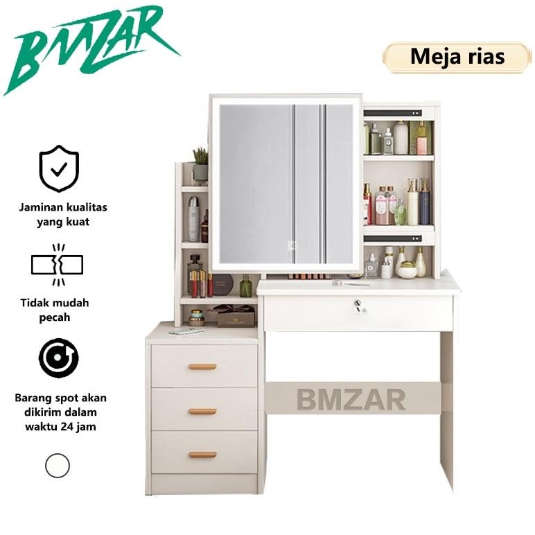 Jual Meja Rias Lampu LED Meja Rias Dengan Kursi Meja Rias Kaca Sliding Minimalis | Shopee Indonesia